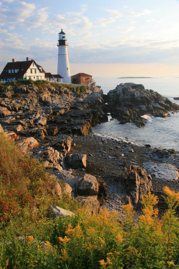 Portland Head Lighthouse Vertical Stock Photo - Image of maine ...