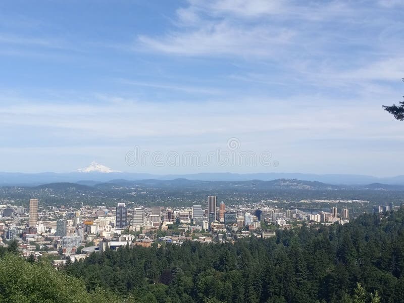 Portland Landscape Skyline stock image. Image of skyscraper - 228994427