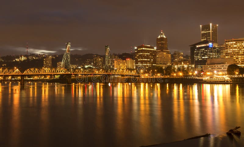 Portland Lights stock photo. Image of skyscrapers, bridge - 58135986