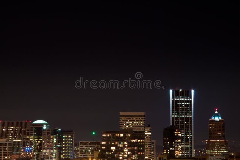 Portland, or Night stock photo. Image of copyspace, skyrise - 12945518