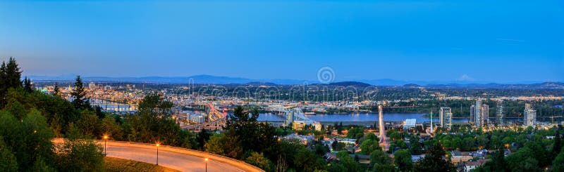 Portland Oregon Panorama stock photo. Image of downtown - 53848732