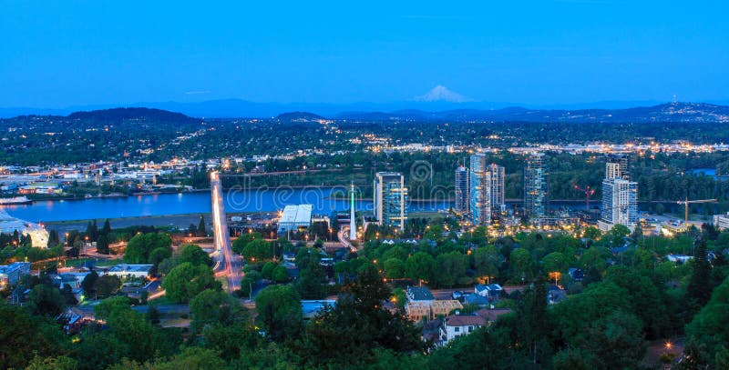 Portland Oregon Panorama stock image. Image of america - 55003167