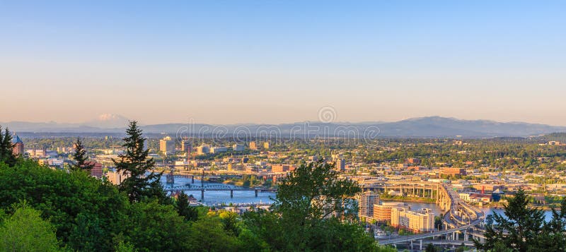 Portland Oregon Panorama stock photo. Image of life, highrise - 55006642