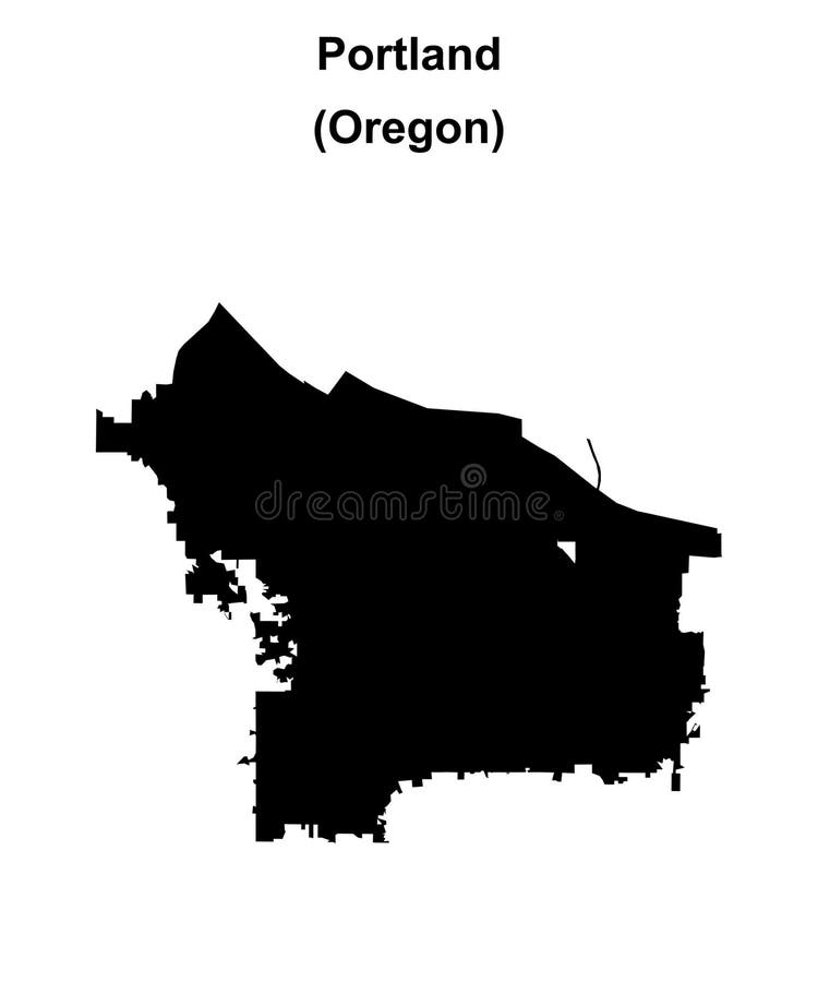 Portland outline map stock vector. Illustration of contour - 357531266