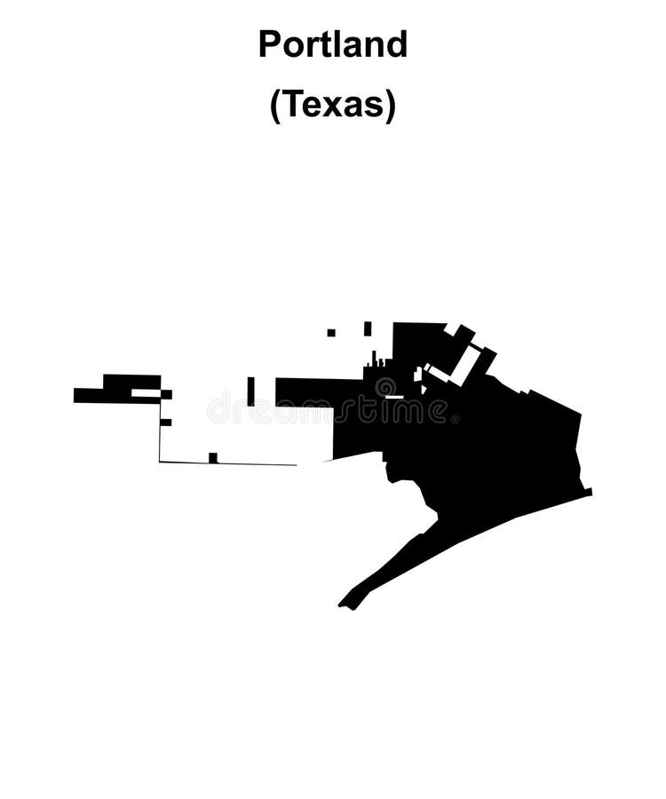 Portland outline map stock vector. Illustration of region - 357648462