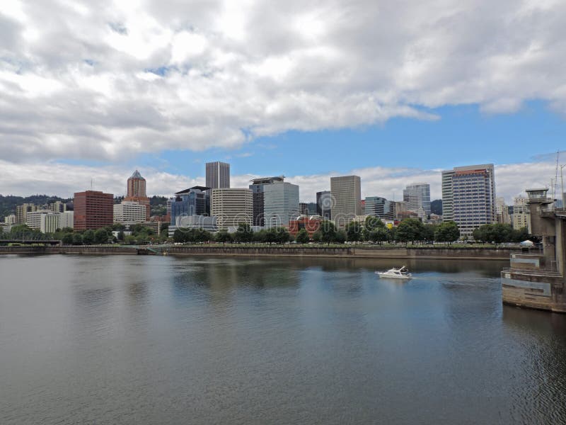 Portland Skyline stock photo. Image of overcast, cityscape - 52378390