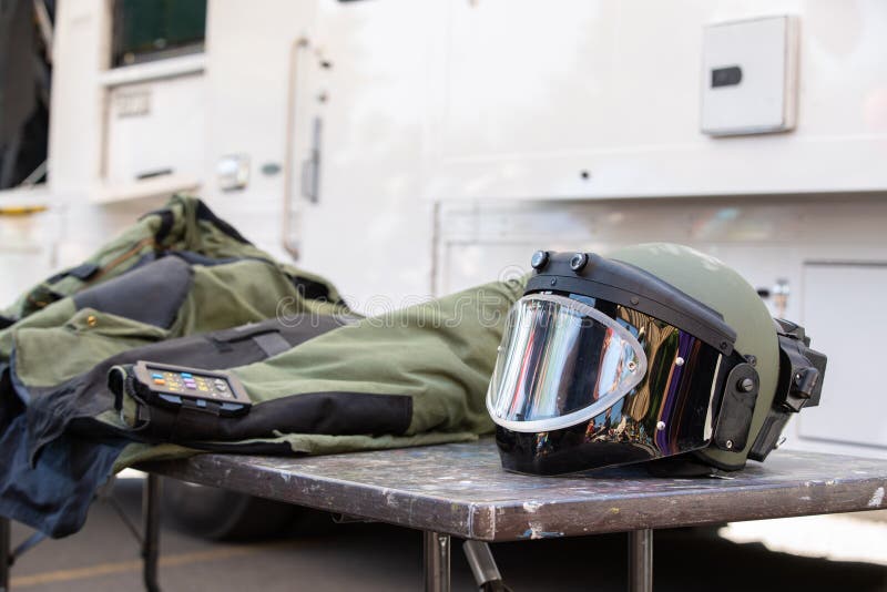 Bomb Squad Helmet stock photo. Image of squad, protect - 6616226