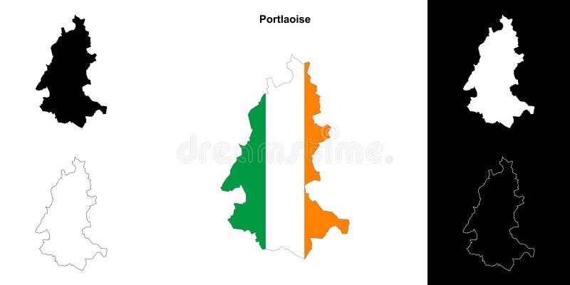 Portlaoise outline map stock vector. Illustration of template - 379308283