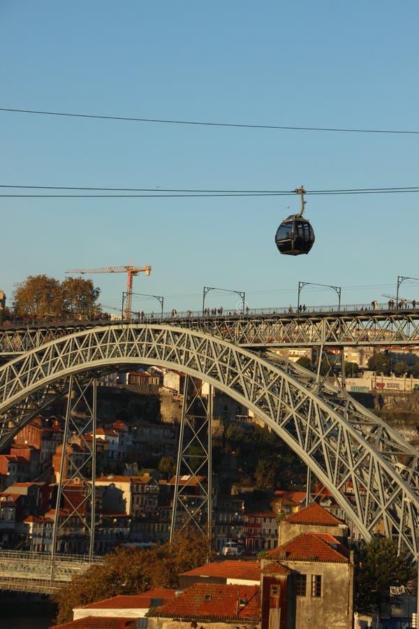 Porto Bridge with Cable Car Stock Image - Image of site, bridge: 245737509