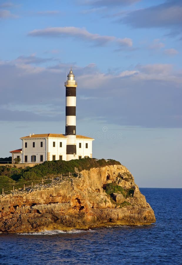 Porto Colom Lighthouse stock photo. Image of blue, light - 33199954