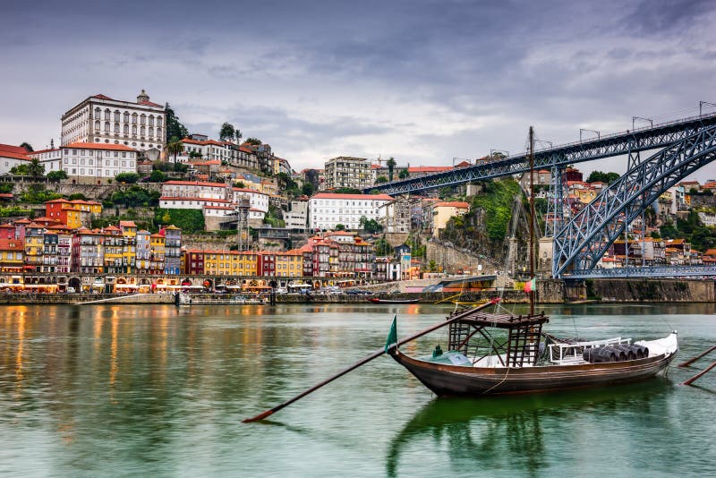 Porto Portugal on the Douro Stock Photo - Image of rowboats, downtown ...
