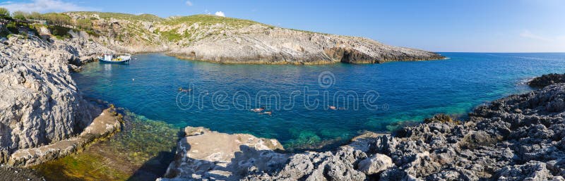 Porto Roxa Bay on Zakynthos Island, Greece Stock Image - Image of rocks ...