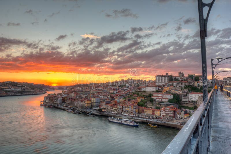 Porto at sunset stock photo. Image of city, porto, sunset - 92521050