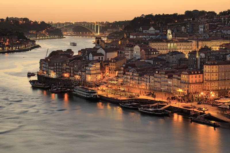 Porto at sunset, Portugal editorial stock image. Image of hill - 77619409