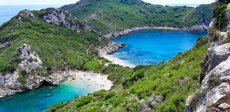 Porto-Timoni, Der Berühmteste Und Schönste Strand in Korfu Stockbild ...