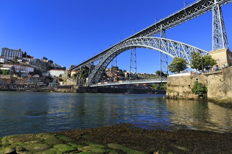 Porto View with D. Luis Bridge, in the North of Portugal. Stock Photo ...