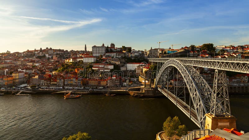 Porto view on sunset stock photo. Image of river, sunny - 178700108