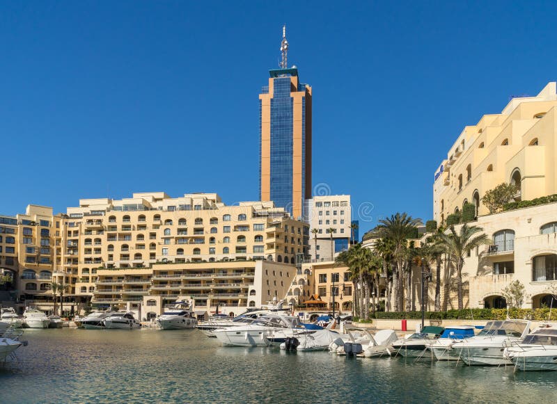 Portomaso marina stock image. Image of malta, hotels - 51036793
