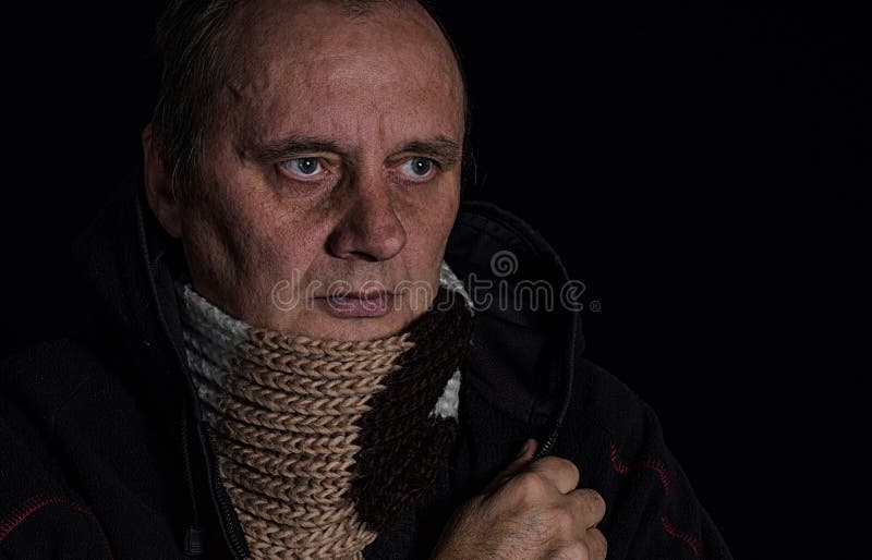 Portrair Of Man Contemplating His Life Stock Image - Image of peaceful ...