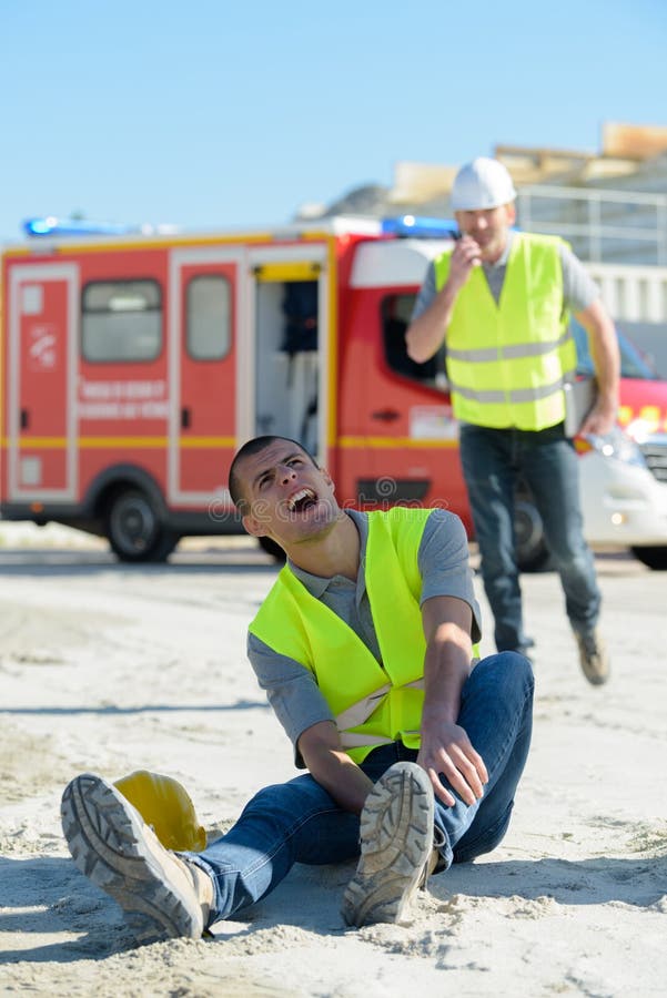 Portrait accident at work stock image. Image of trauma - 244999259