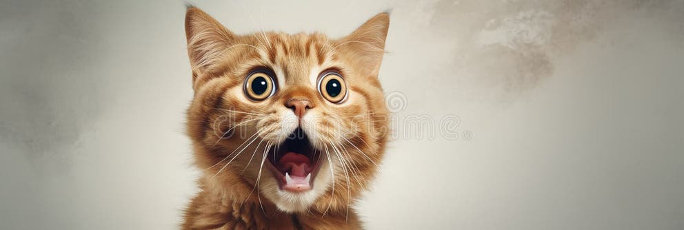 Portrait of an Admiring Cat Stock Illustration - Illustration of furry ...