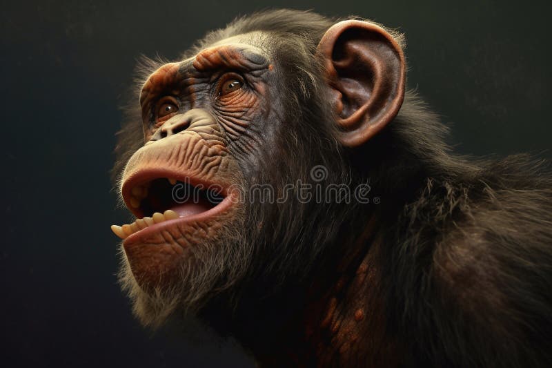 Portrait of an Adult Chimpanzee Monkey Stock Illustration ...