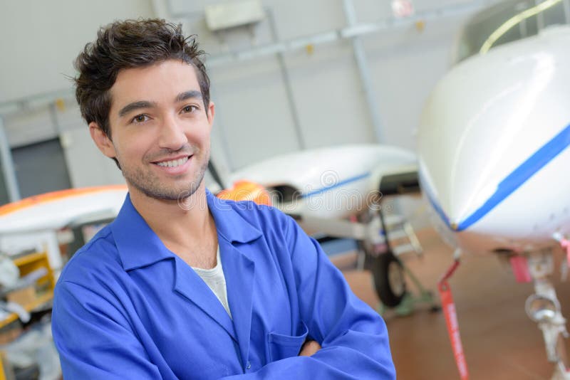 Portrait Aerospace Employee Posing Stock Image - Image of system ...