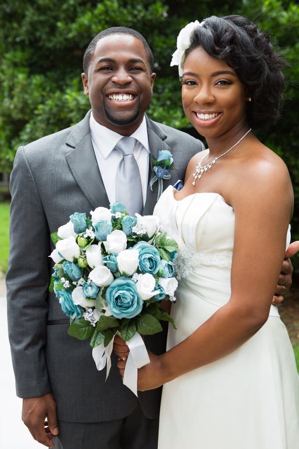 African American Bride and Groom. Stock Photo - Image of portrait ...