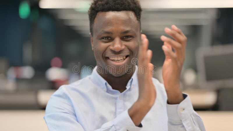 Portrait of African Businessman Clapping, Applauding Stock Photo ...