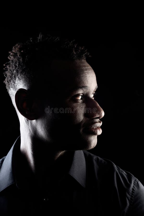Portrait of a African Man on Black Background, Profile Stock Photo ... Portrait of a African Man on Black Background, Profile Stock Photo ...