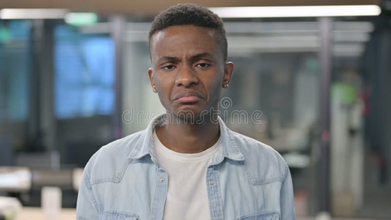 Portrait of African Man Crying Towards Camera Stock Video - Video of ...