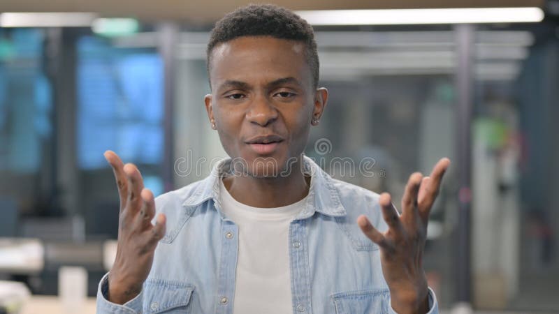 Portrait of African Man Talking on Online Video Call Stock Photo ...
