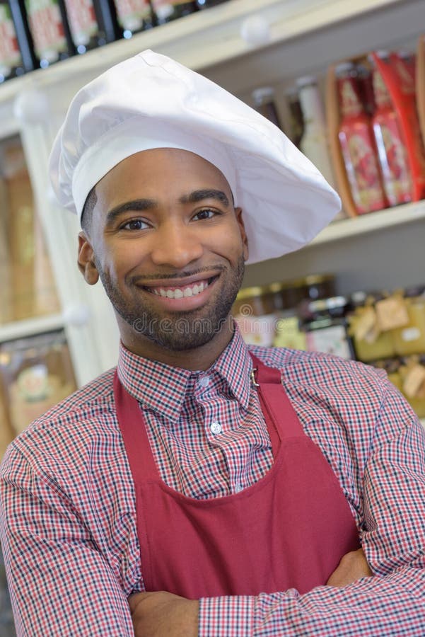 Portrait Afro American Chef in Restaurant Kitchen Stock Image - Image ...