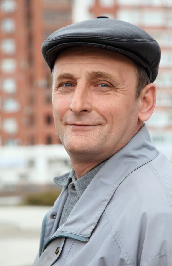 Portrait of Aged Man Outdoor Stock Image - Image of jacket, cheerful ...