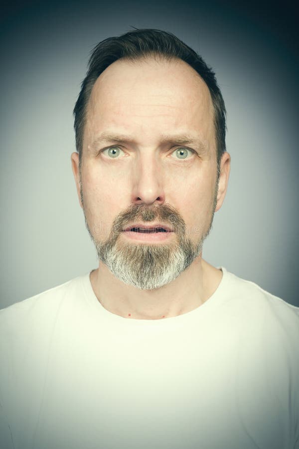 Portrait of Man S Face in Studio when Trying Expressions Stock Image ...