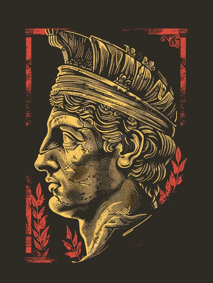 Portrait of Alexander the Great. Vector Engraved Illustration for T ...