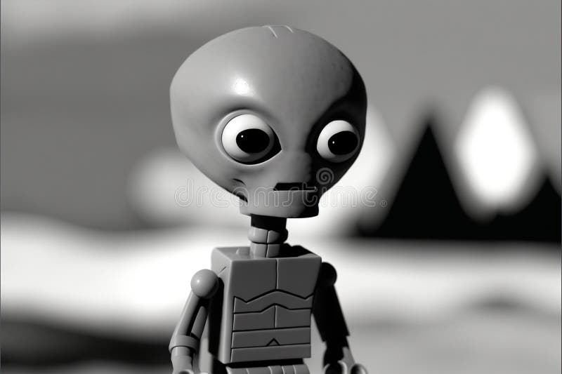 Portrait of Alien. Alien Made from Construction Set Stock Illustration ...