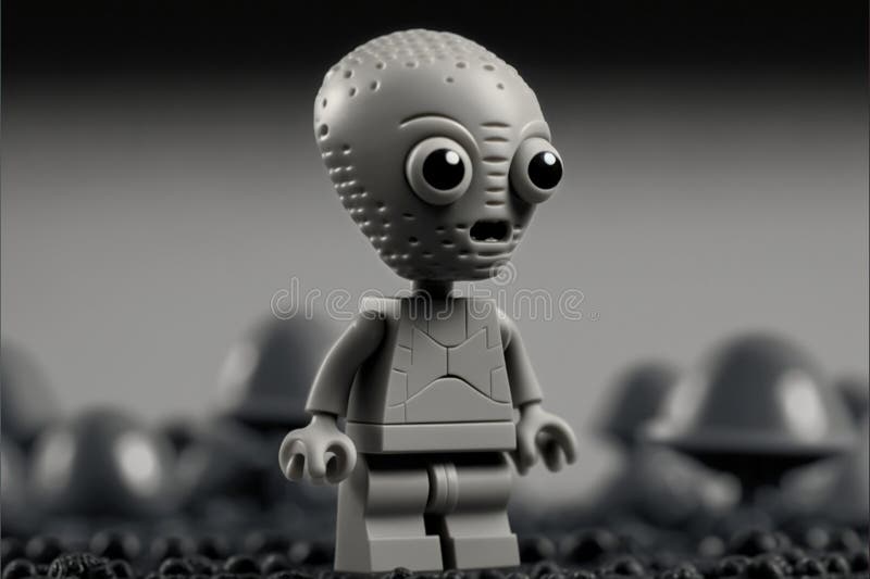 Portrait of Alien. Alien Made from Construction Set Stock Illustration ...