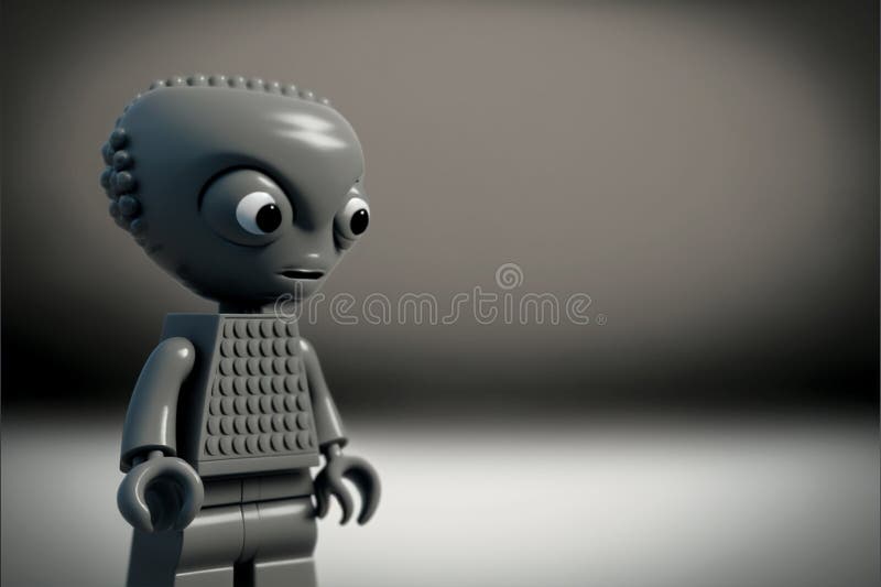 Portrait of Alien. Alien Made from Construction Set Stock Illustration ...