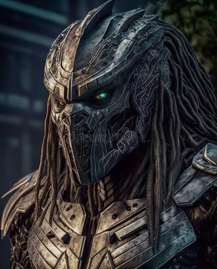 Portrait of an Alien Monster with Dreadlocks in a Sci-fi Suit ...