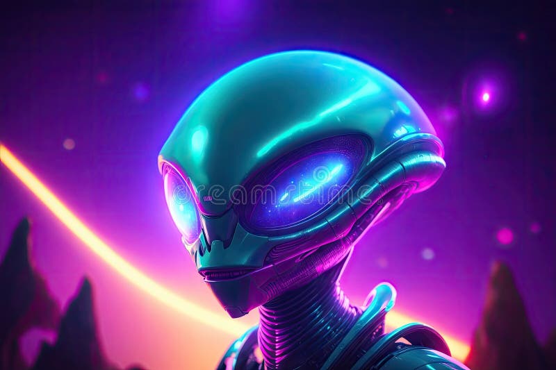 Portrait of a Alien on Space Background Ai Generative Stock ...