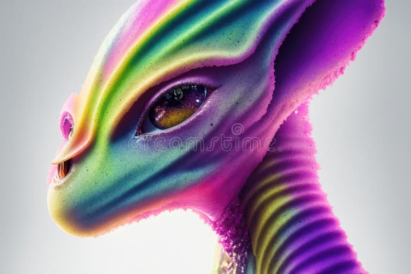 Portrait Alien on a White Background. Ai Generative Stock Illustration ...