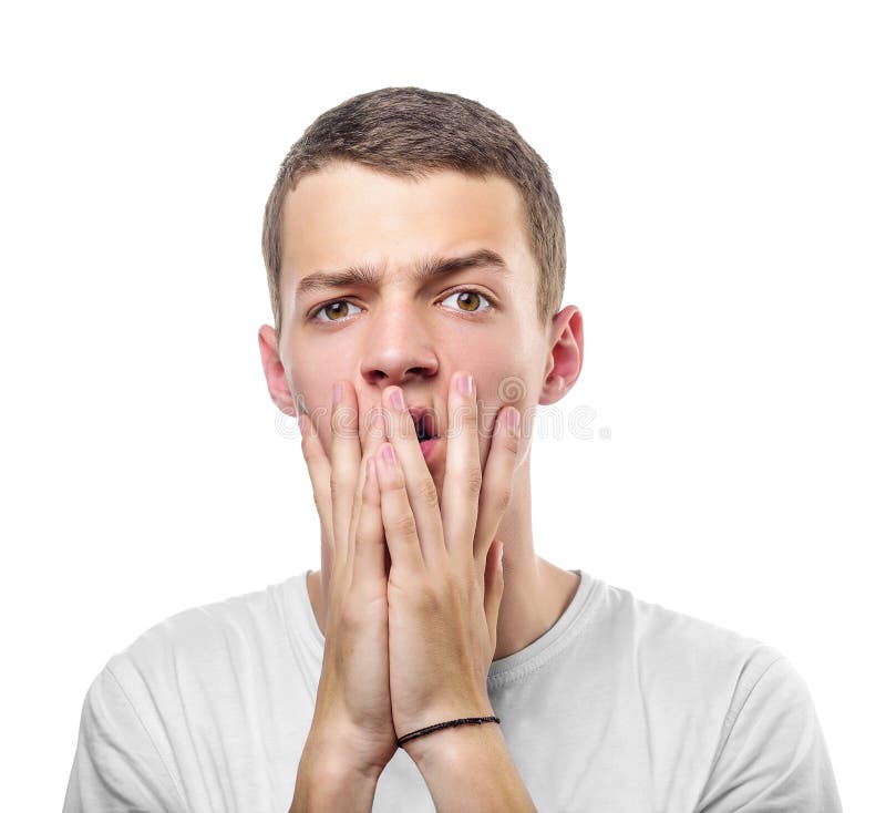 Portrait of amazed man stock image. Image of concept - 57063189