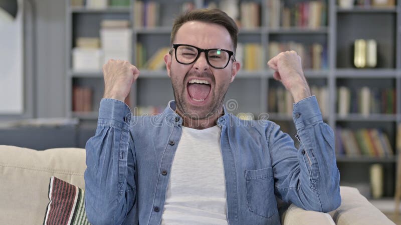 Portrait of Ambitious Man Celebrating Success Stock Image - Image of ...