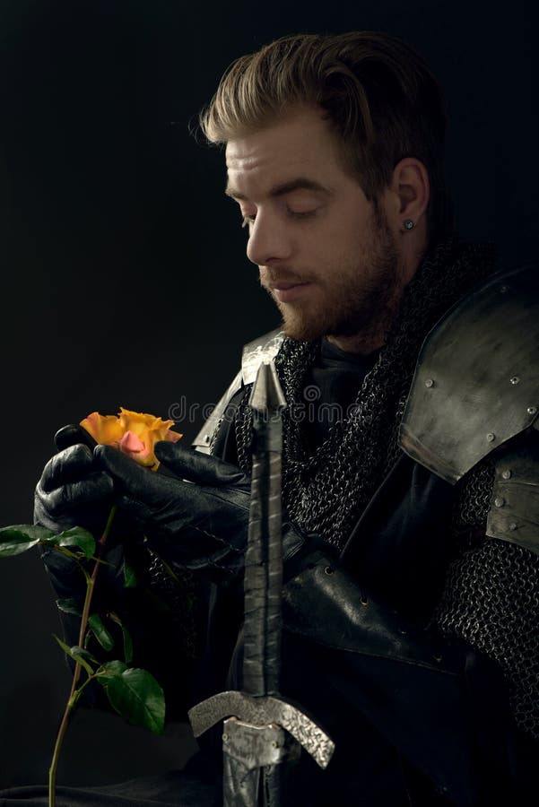 Portrait of ancient knight stock image. Image of harsh - 53781269