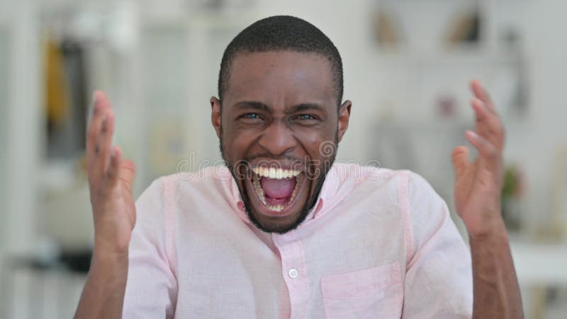 Portrait of Angry African Man Screaming, Shouting Stock Image - Image ...