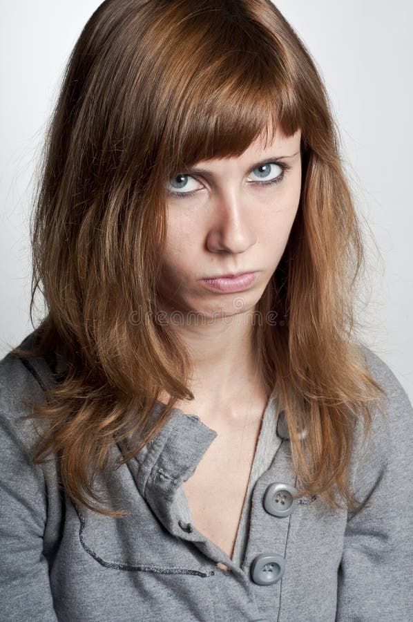 Portrait Of Angry Blonde Girl Stock Photo - Image of closeup, head ...