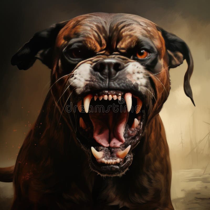 Portrait of a angry dog stock illustration. Illustration of angry ...
