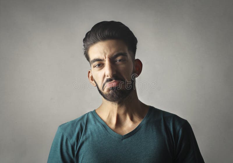 Portrait of an angry guy stock image. Image of scorn - 89660117