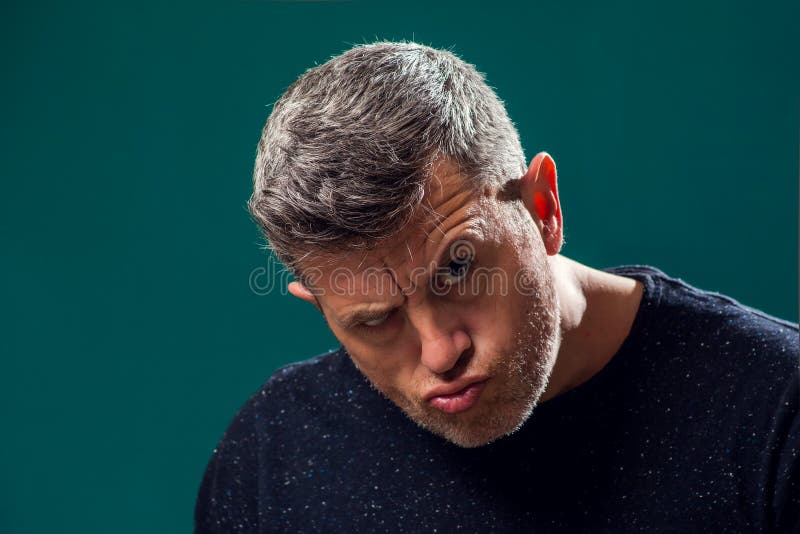 A Portrait of Angry Man. People and Emotions Concept Stock Image ...